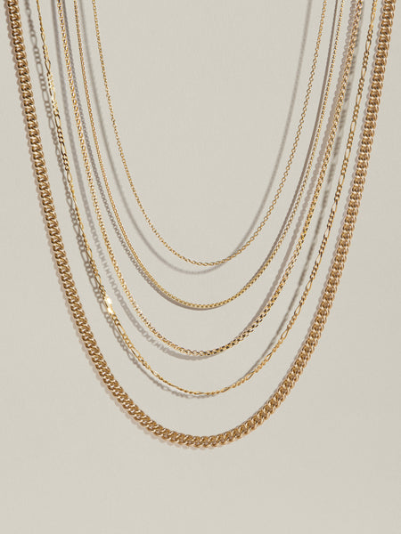 Chain À La Carte (Curb, Figaro, Cable, Round Box) | J.Hannah Jewelry